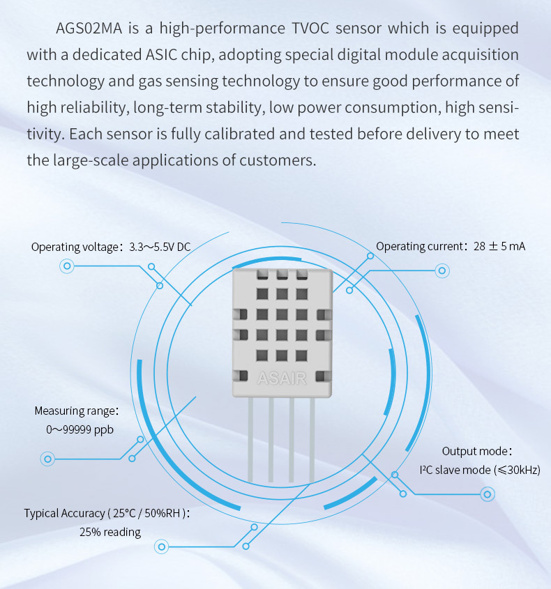 ASAIR 정품 TVOC 가스 센서 [AGS02MA] / 디바이스마트