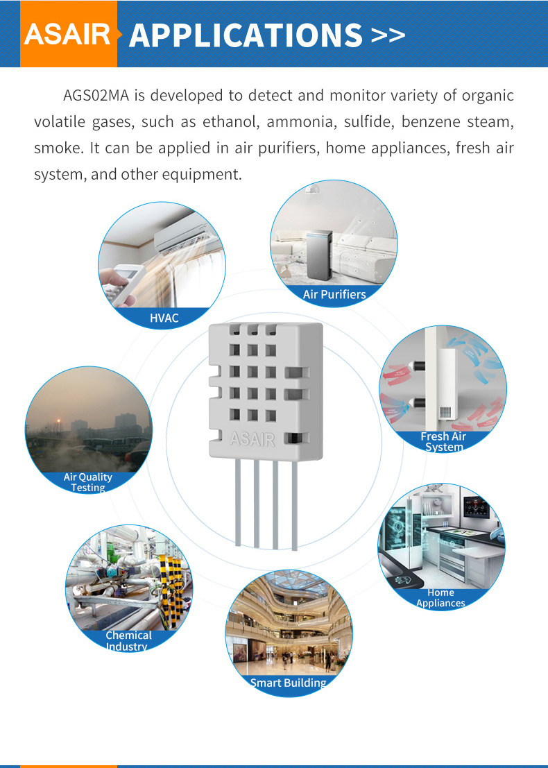 ASAIR 정품 TVOC 가스 센서 [AGS02MA] / 디바이스마트