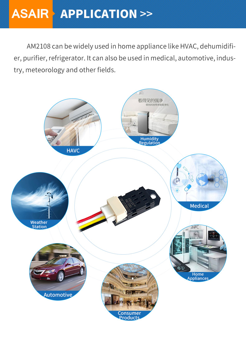 ASAIR AM2108 Min Temperature and Humidity Sensor Module