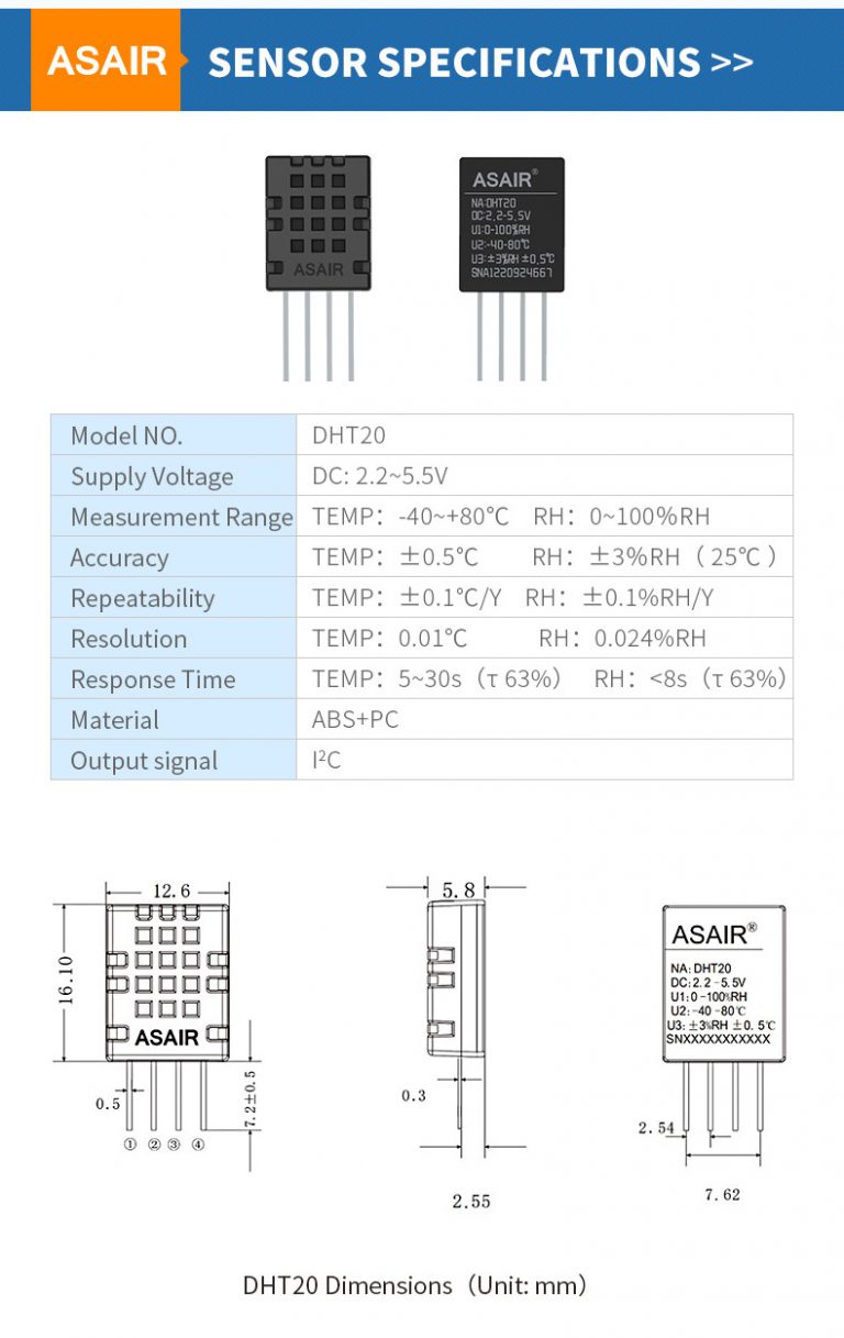 ASAIR An upgraded version of DHT11 DHT22