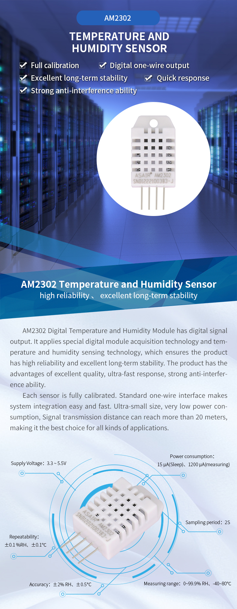 AM2302 DHT22 Temperature and humidity sensor