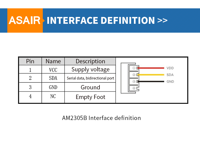 AM2305B Temperature and humidity probe