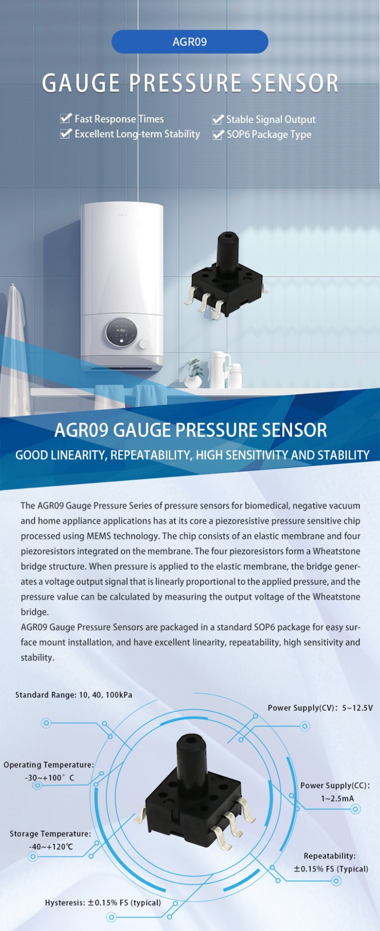 AGR09 Gauge Pressure Sensor